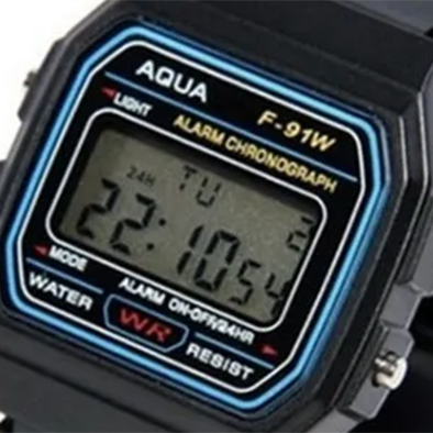 RELÓGIO DIGITAL AQUA F-91W PRETO